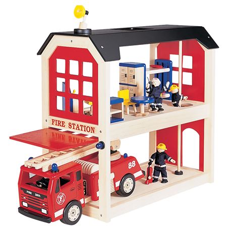 Wooden Toy Fire & Police Stations | Fireman Playsets for Kids