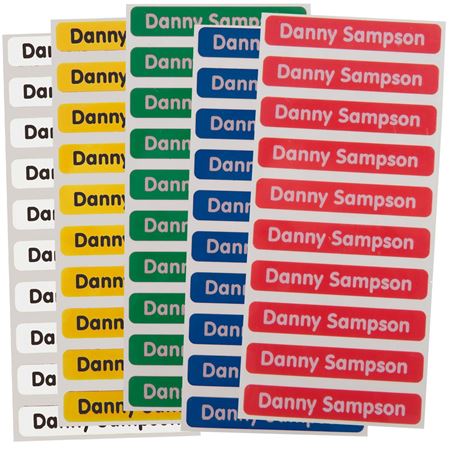 Adhesive Name Labels - Primary Colour Set | Name Labels