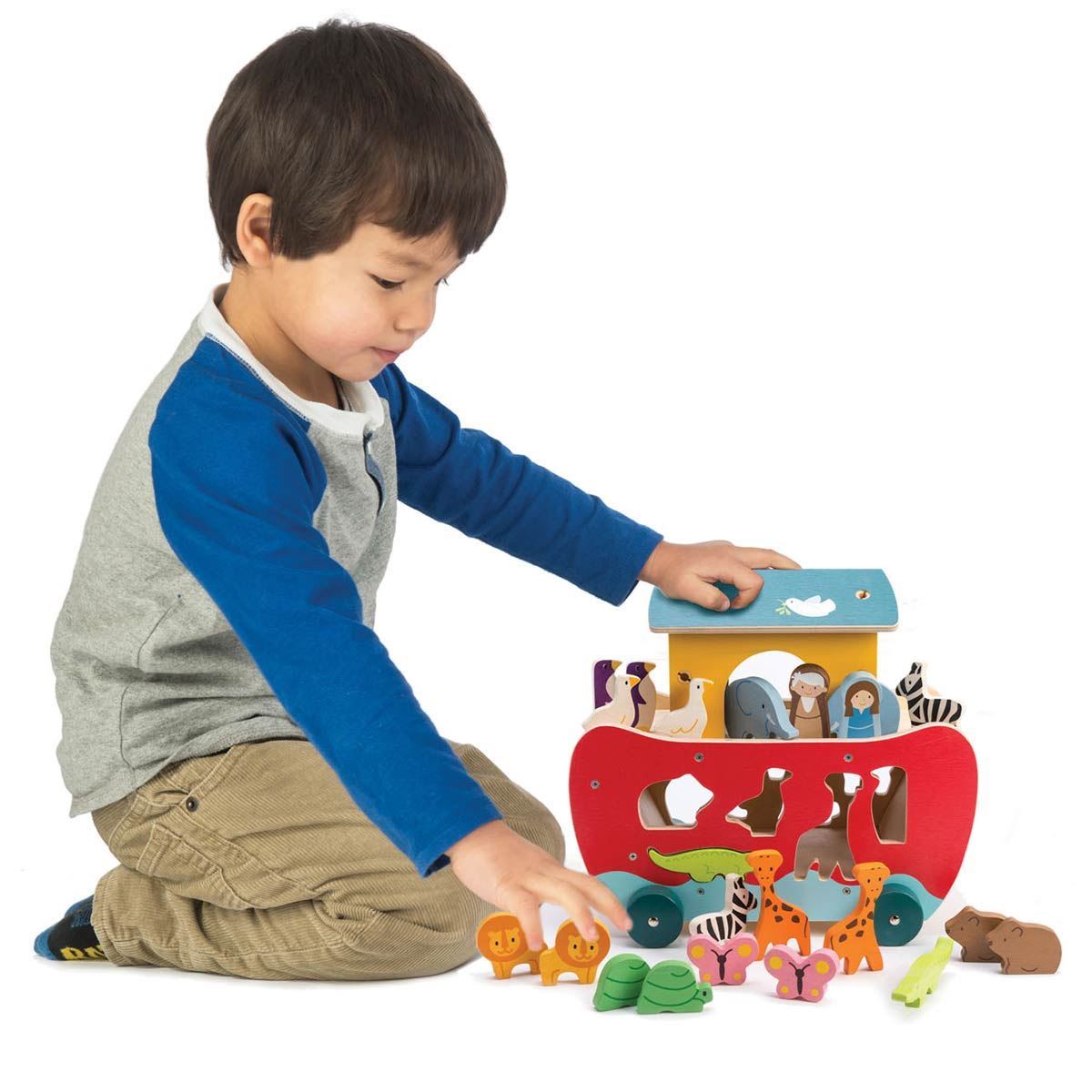 Noah's Shape Sorter Ark | Tender Leaf Toys | Shape Sorting