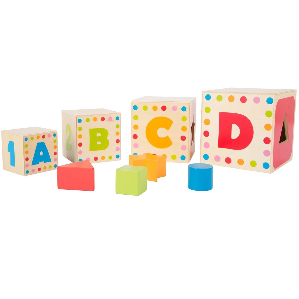 Wooden ABC Stacking Cubes | Traditional Toys for Baby