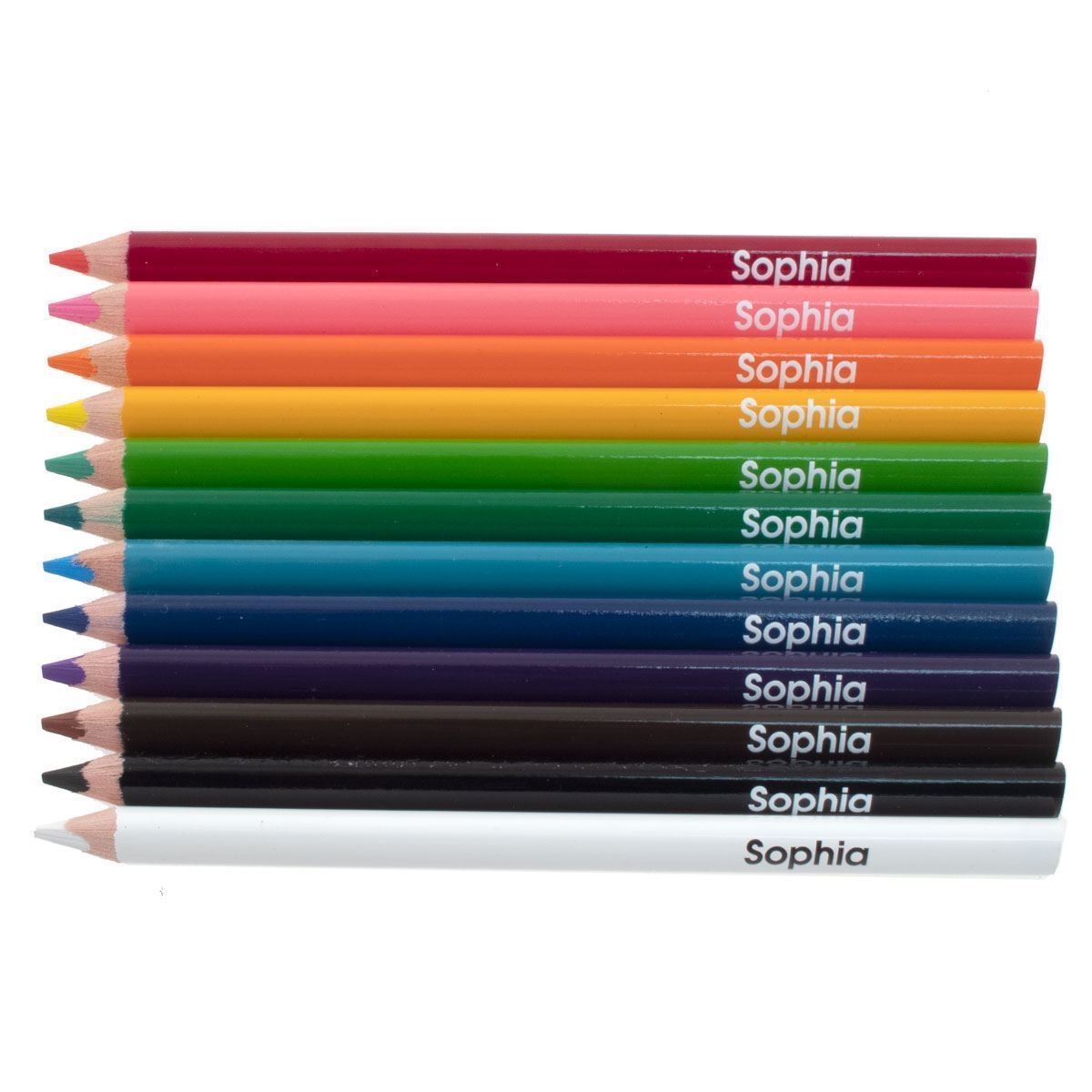 12 Named Chunky Triangular Colouring Pencils | Personalised Pencils