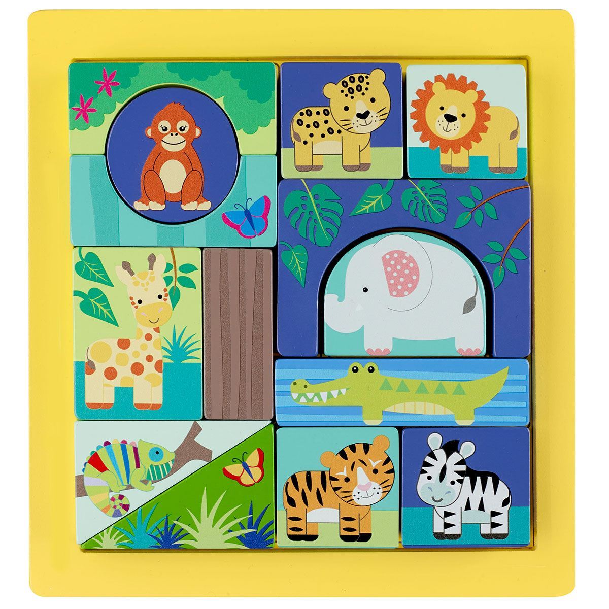 Jungle Animals Block Puzzle | Orange Tree | Cubes & Blocks