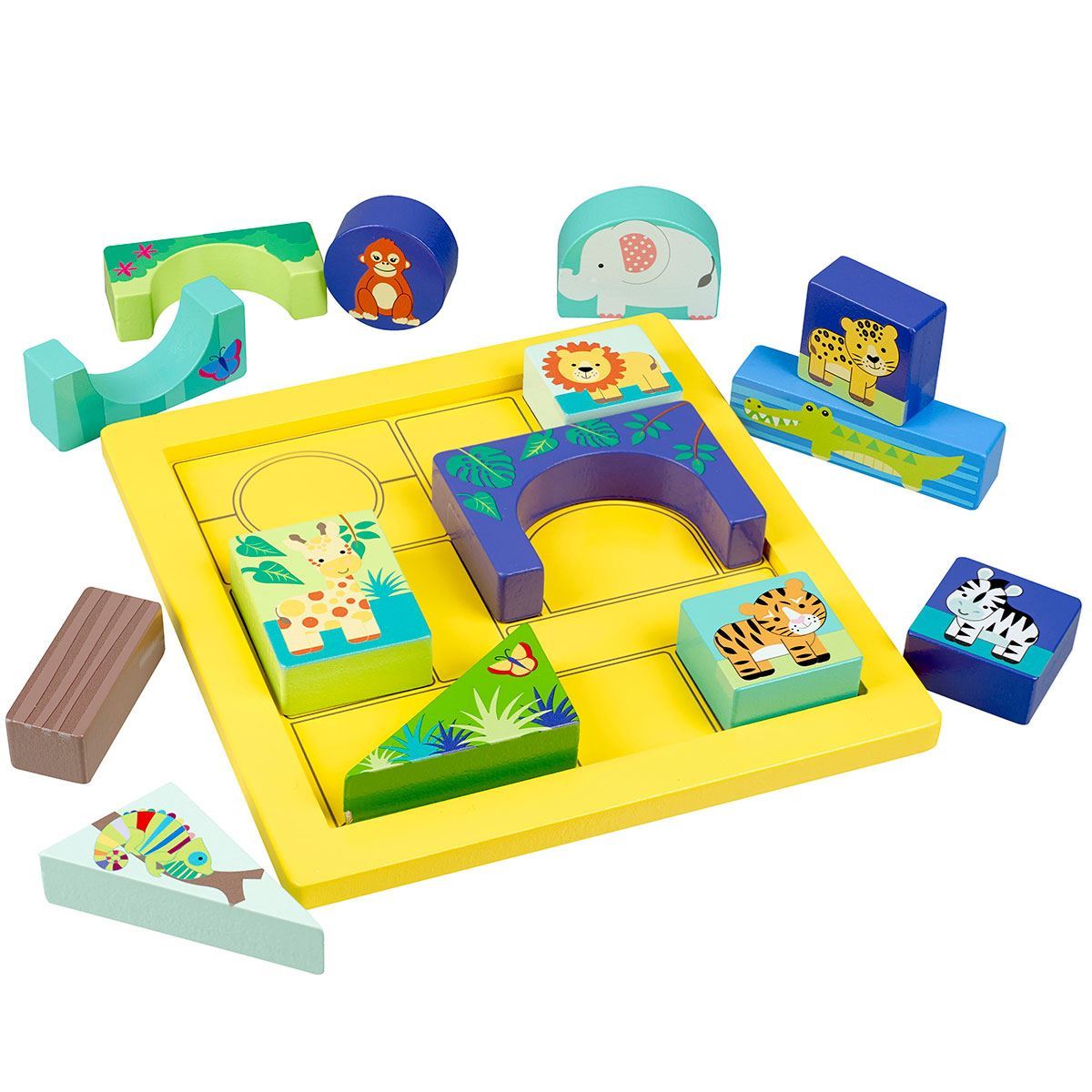 Jungle Animals Block Puzzle | Orange Tree | Cubes & Blocks