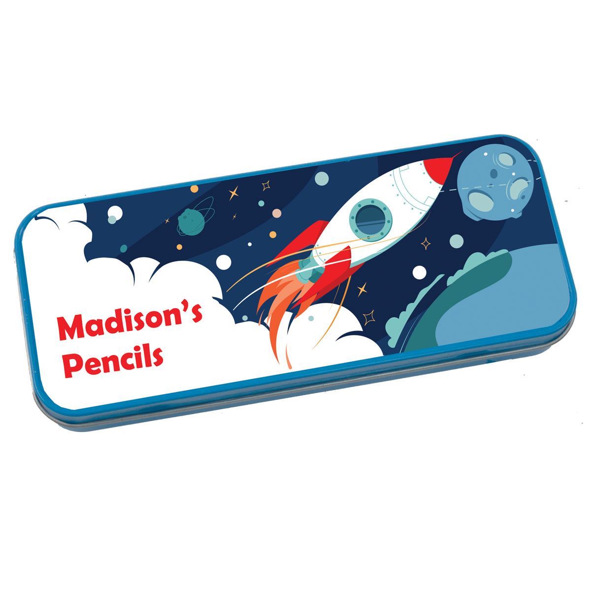 Named Pencil Tin - Space Adventure | Personalised Pencil Tins & Cases