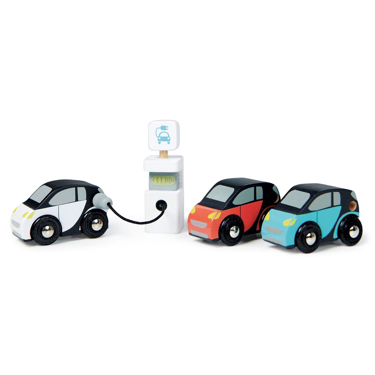 Smart Electric Car Set | Tender Leaf | Wooden Toy Cars