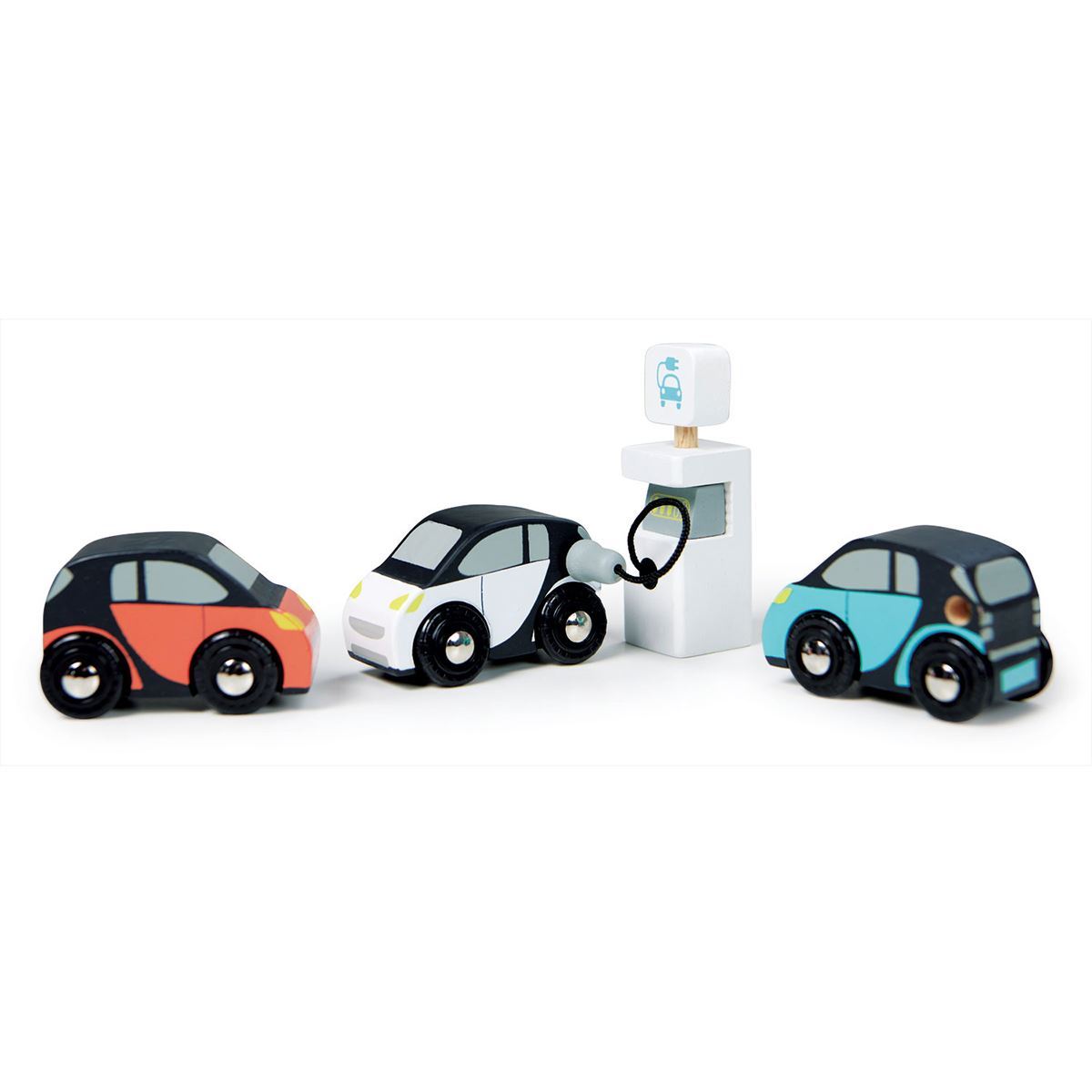 Smart Electric Car Set | Tender Leaf | Wooden Toy Cars